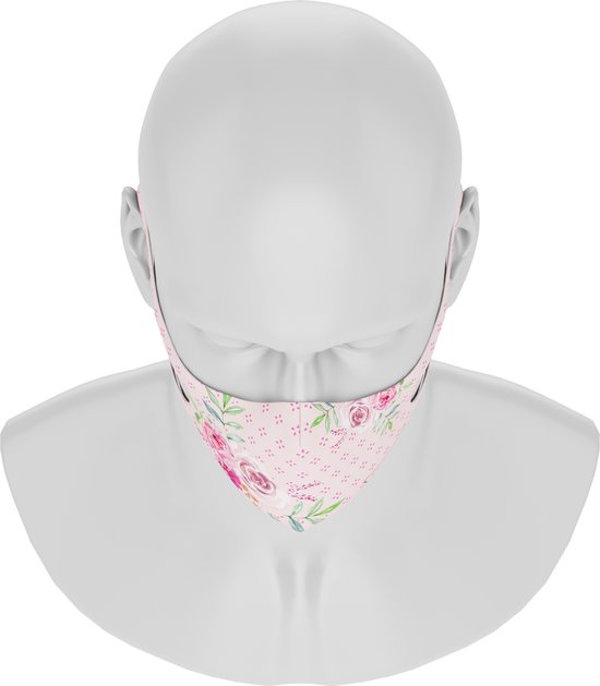 Maskery Ontwerp Mondmasker - ROOS | Gratis Zakje | Wasbaar Mondkapje ...
