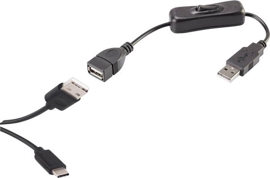 Renkforce USB-kabel USB 2.0 USB-A stekker, USB-C stekker 1.25 m Zwart ...