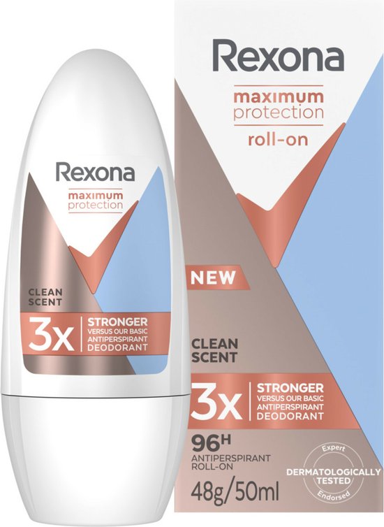 Rexona 96h Déodorant Femme roll-on - Maximum Protection Clean Scent 45 ...