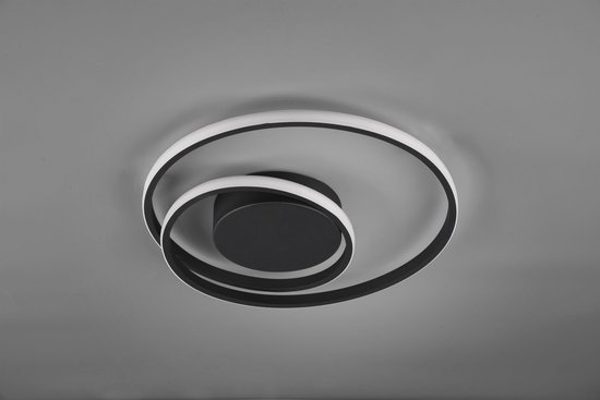 Industriële Plafonnière Zibal - Metaal - Zwart | bol