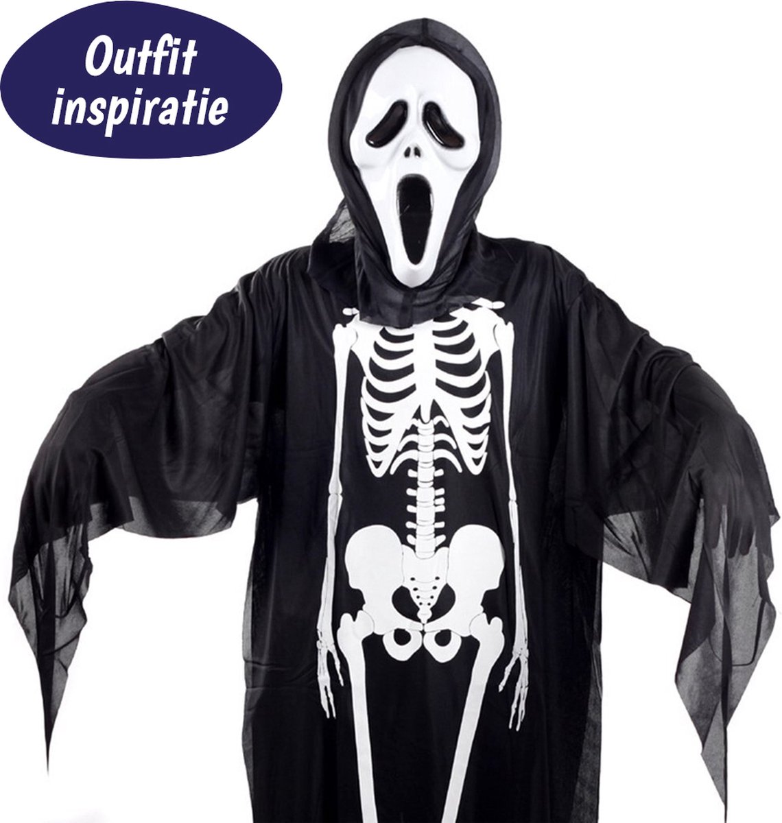 Spook Mask - Scream Masker - 1 Stuk - Geesten Kostuum Accessoire ...