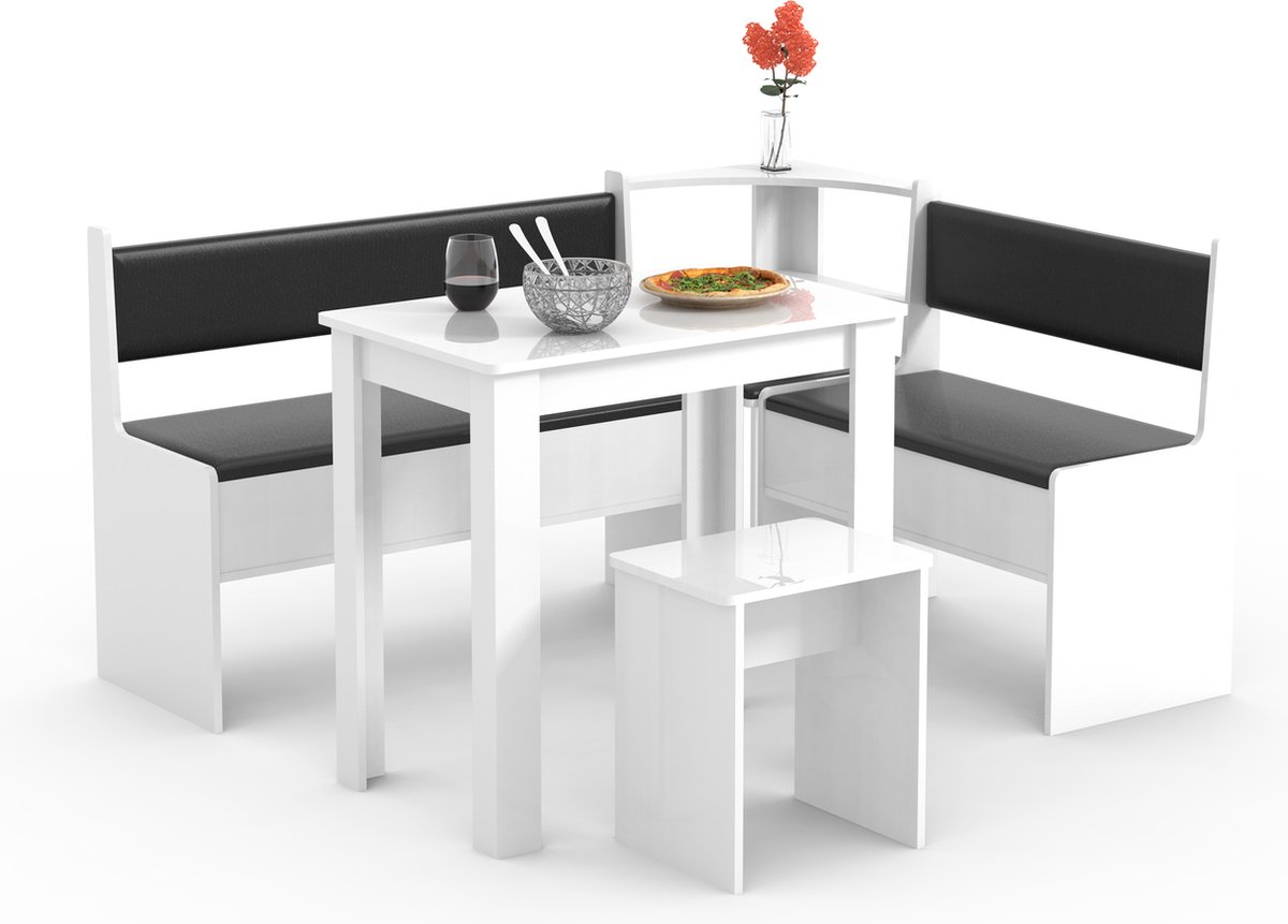 VCM Hoekbank Groep Keuken Zitbank Tafel Kruk Esal Mini Hoekbank Groep ...