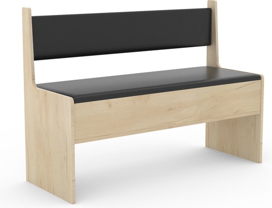 VCM Houten hoekbank Bank met commode Esal breedte 110 cm Houten ...