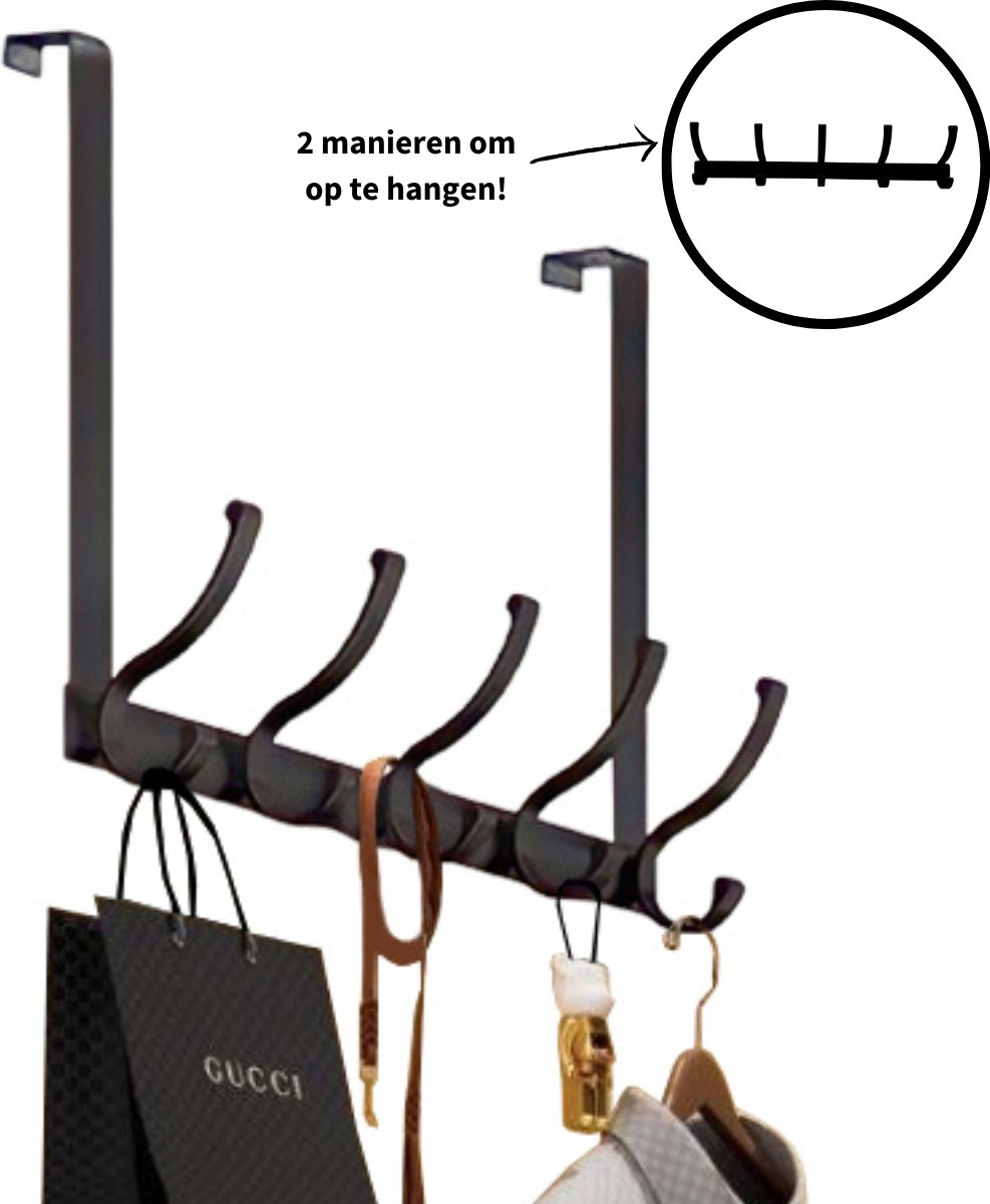 Fleau Deurkapstok 10 Ophanghaken - Industrieel/Modern - Wandkapstok ...