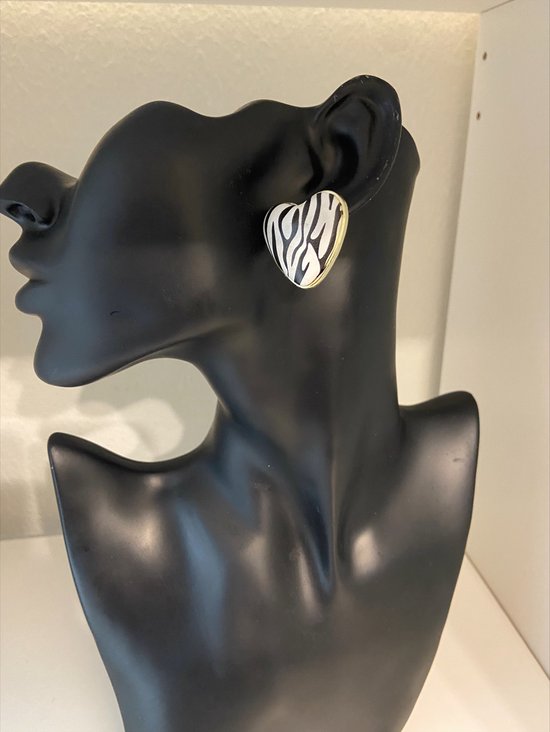 Zebra gestreepte hart oorbellen | Moederdag | Verjaardagscadeau ...