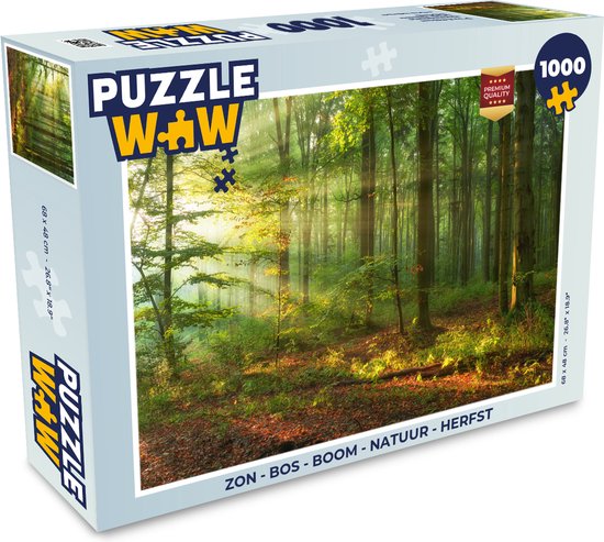 Puzzel Zon - Bos - Bomen - Natuur - Herfst - Legpuzzel - Puzzel 1000 ...