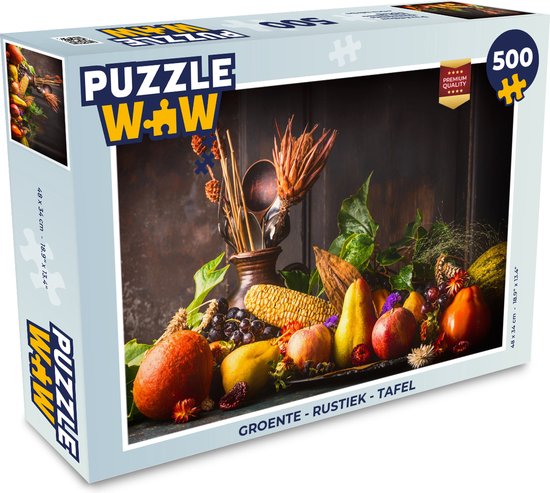 Puzzel Groente - Fruit - Rustiek - Tafel - Legpuzzel - Puzzel 500 ...