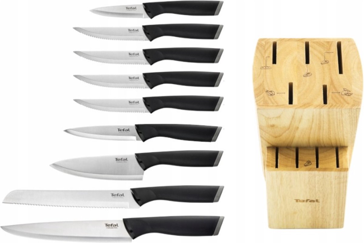 Tefal Comfort messenset - 10-delig - Incl. houten messenblok | bol.com