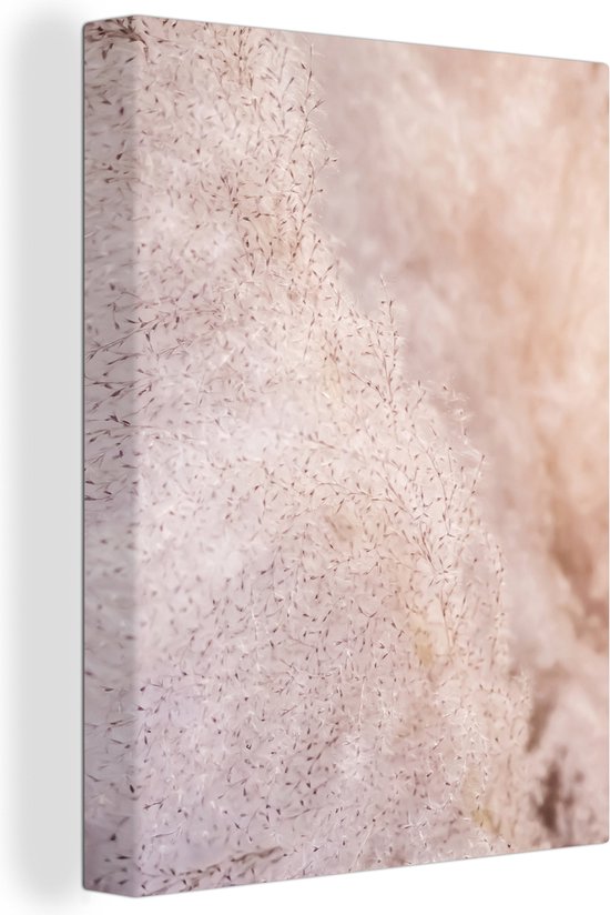 Canvas Schilderij Pampasgras - Structuur - Planten - Natuur - 90x120 cm - Wanddecoratie | bol