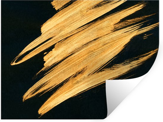Muurstickers - Sticker Folie - Goud - Verf - Strepen - Luxe - Abstract ...