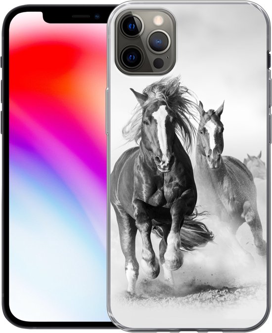 iPhone 12 Pro Max hoesje - Paarden - Dieren - Illustratie - Siliconen ...