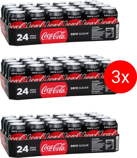 Coca Cola Zero Triple Pack blik 3x 24x330 ml EU | bol.com
