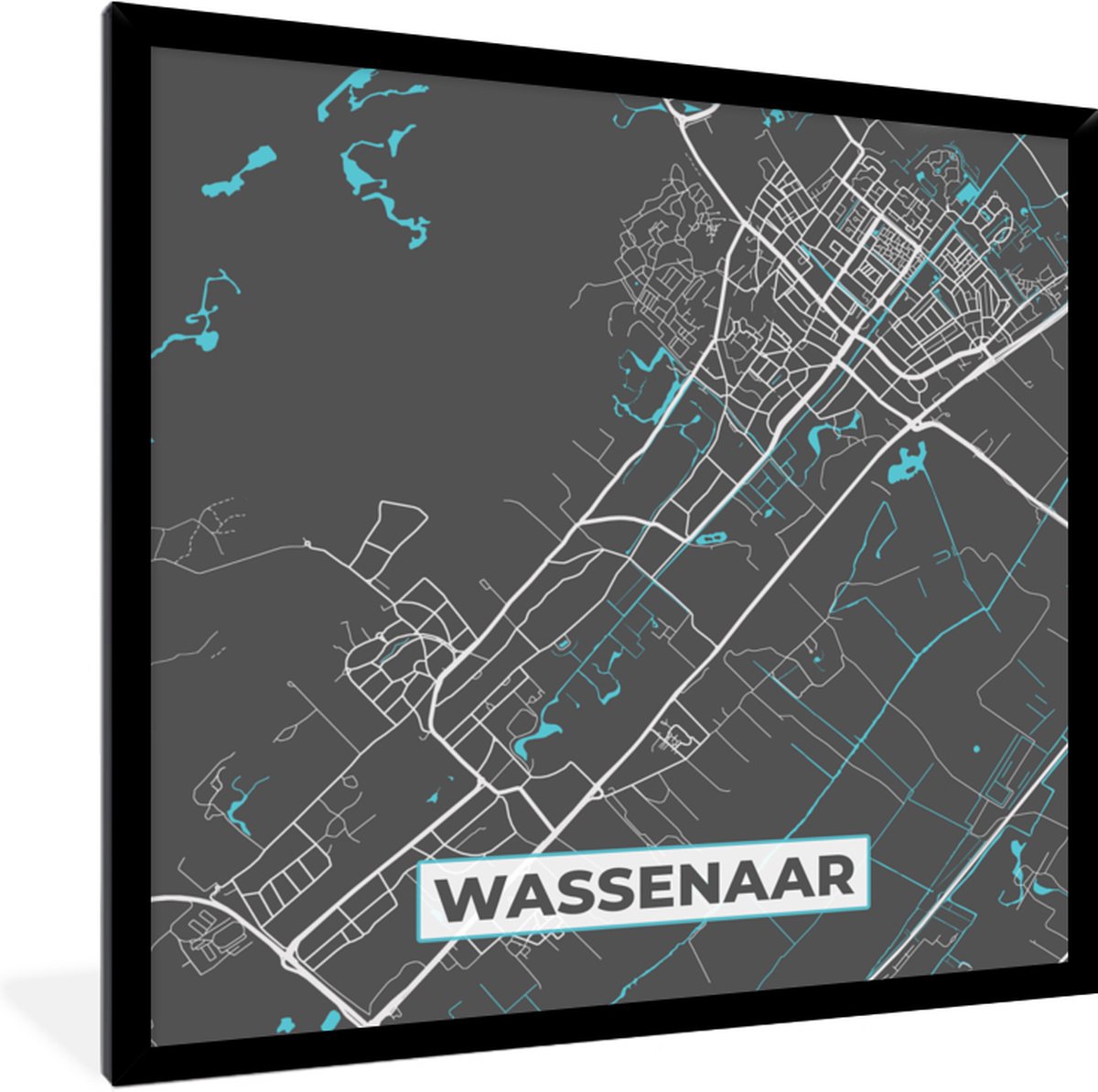 Fotolijst incl. Poster - Kaart - Plattegrond - Stadskaart - Wassenaar ...