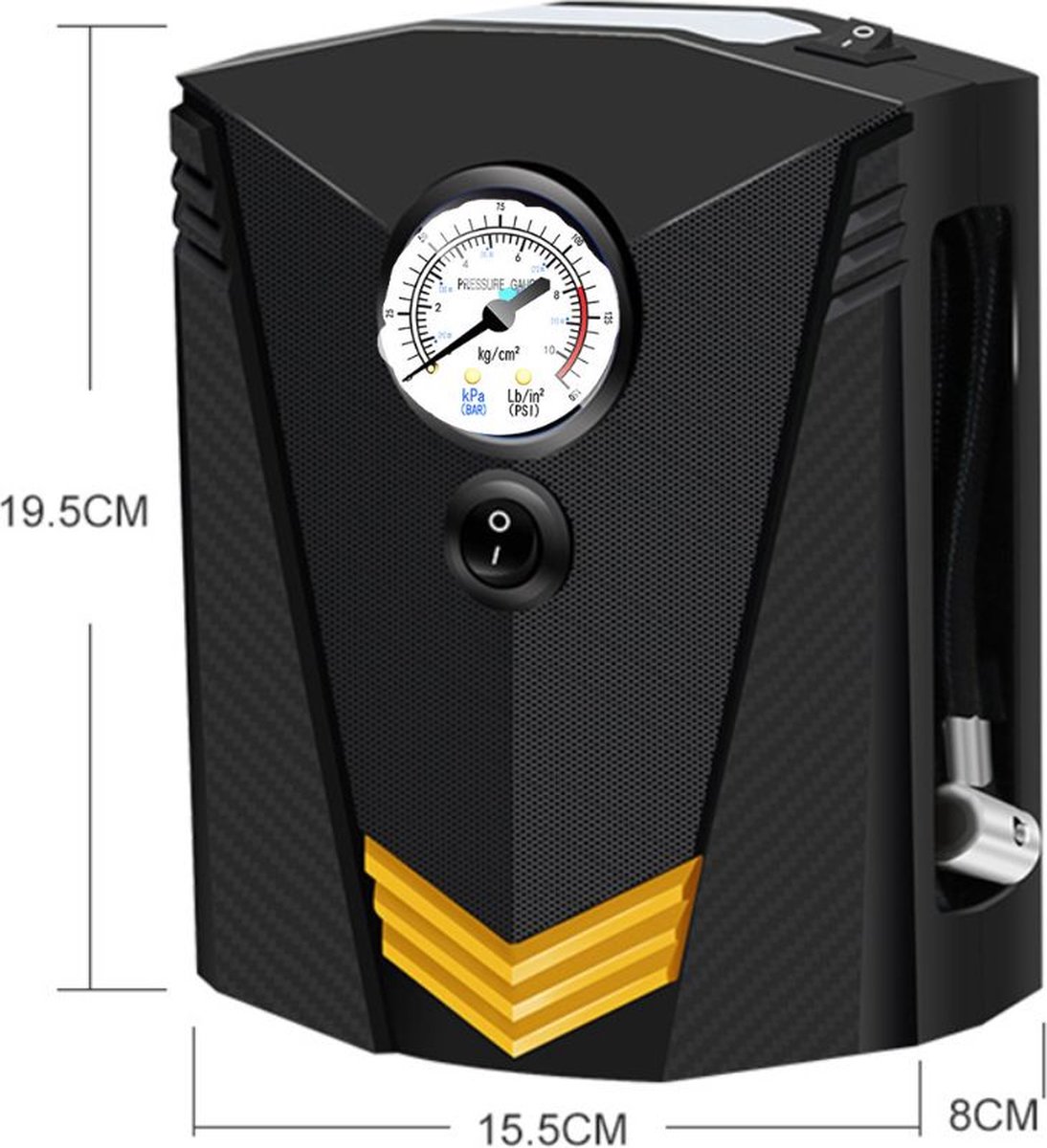 Elektrische Pomp - 12V Stekker - Bandenpomp - Autobanden Pomp - Geel ...