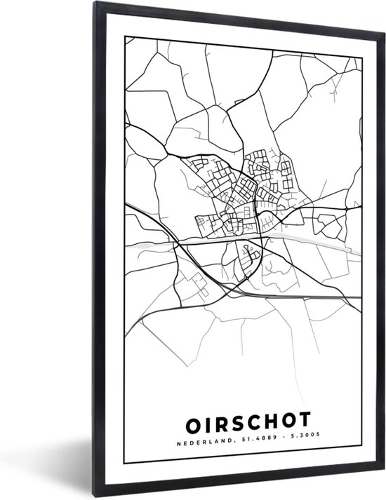 Fotolijst incl. Poster - Plattegrond - Oirschot - Kaart - Stadskaart ...