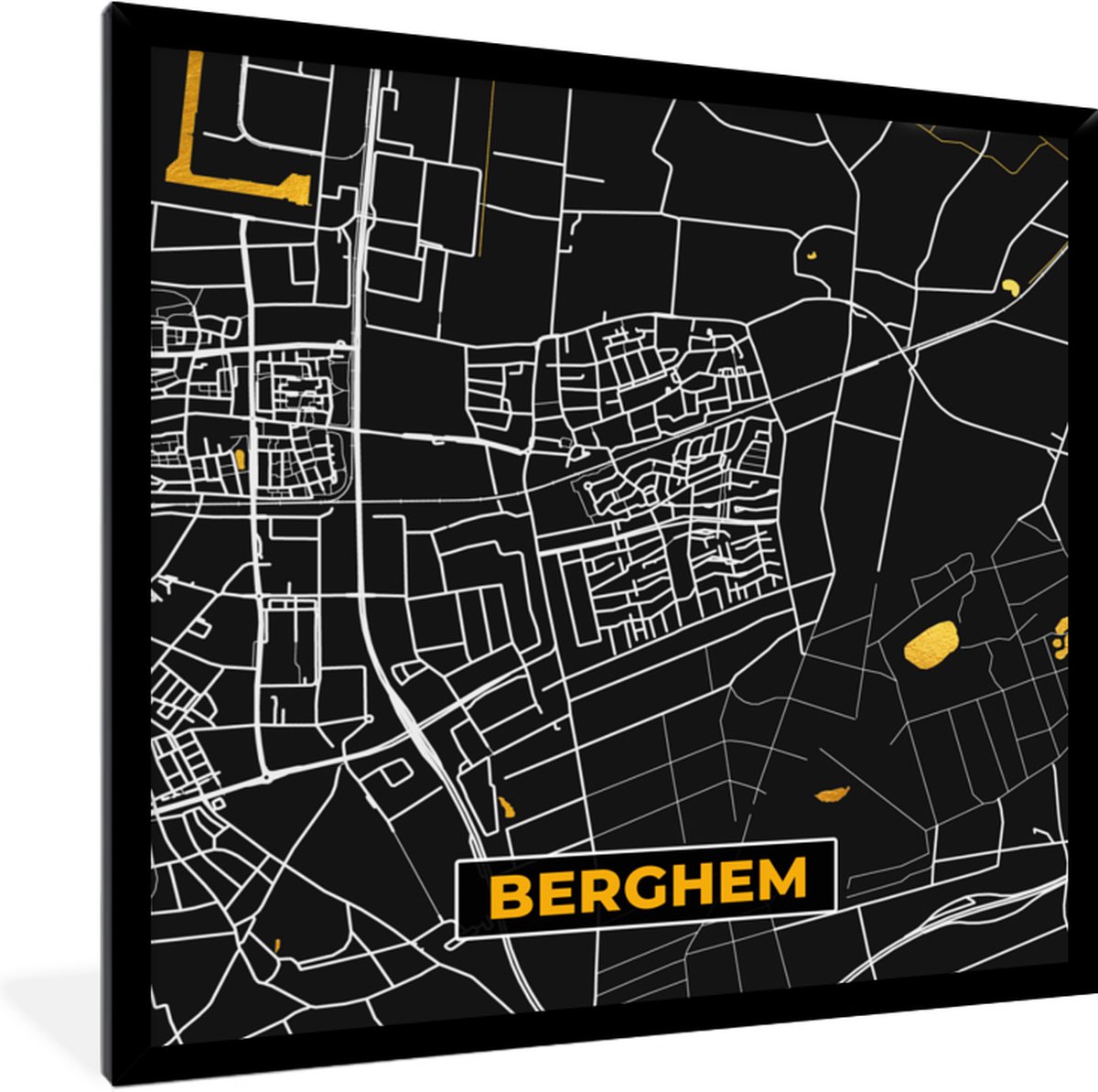 Fotolijst incl. Poster - Plattegrond - Berghem - Kaart - Stadskaart ...