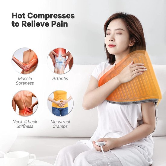 Plaid-Grey Warmte Pad Voor Rug, Taille En Schouders, Met Verstelbare ...