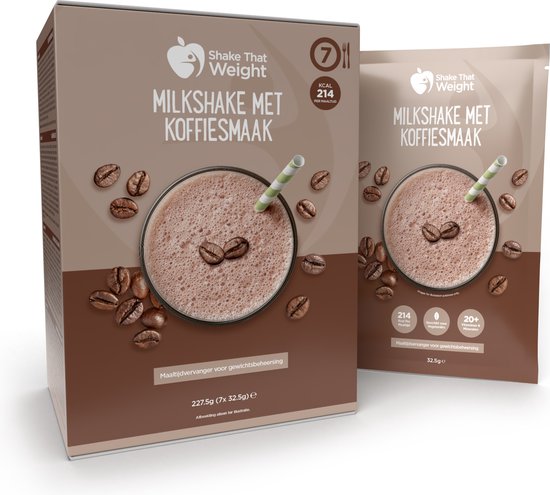 Dieet Milkshake met Koffiesmaak (doos van 7 Porties) - 20+ vitamines en ...