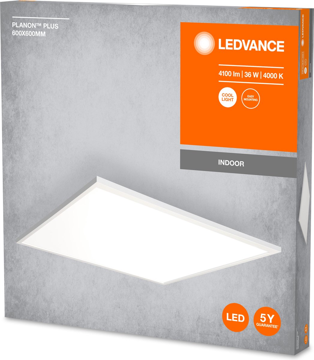 LEDVANCE PLANON Plus Flat panel armaturen voor plafond opbouw 6-X6-cm 36W 84-lm | bol.com
