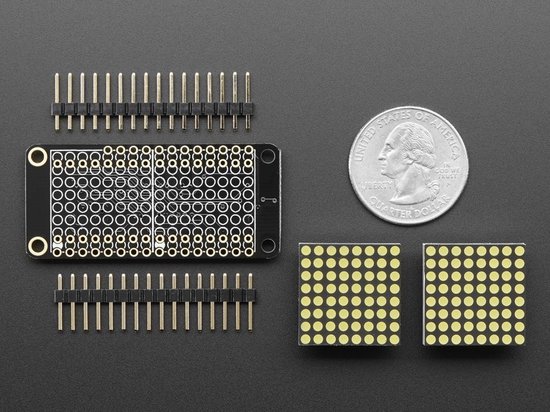 0.8 inch 8x16 LED Matrix FeatherWing Display Kit - White Adafruit 3149 ...