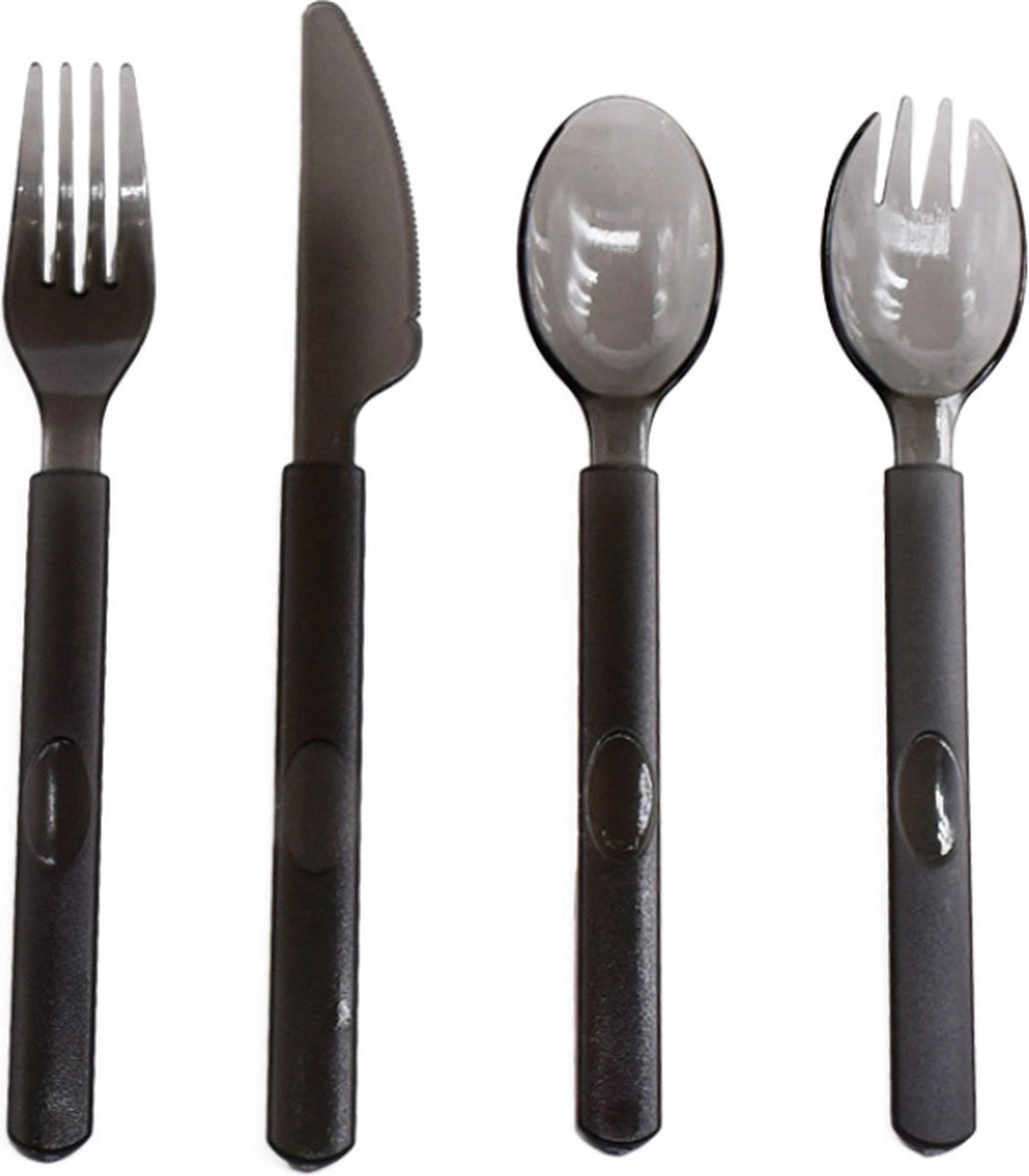 50 Stuks - Herbruikbaar plastic bestekset - Feest Bestek - Sterke Feest ...