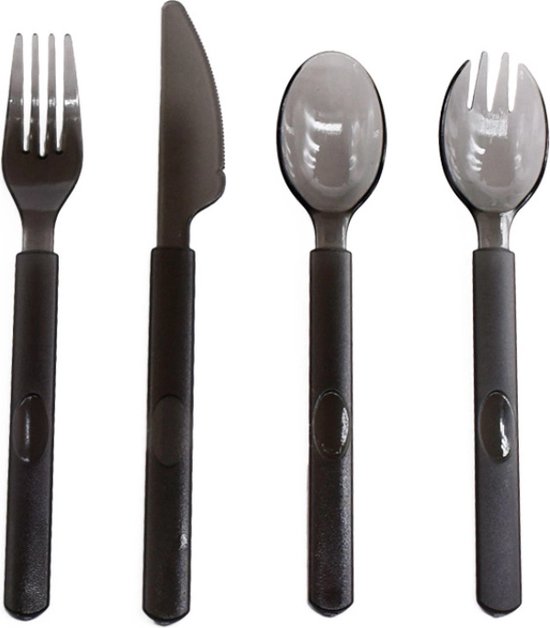 50 Stuks - Herbruikbaar plastic bestekset - Feest Bestek - Sterke Feest ...