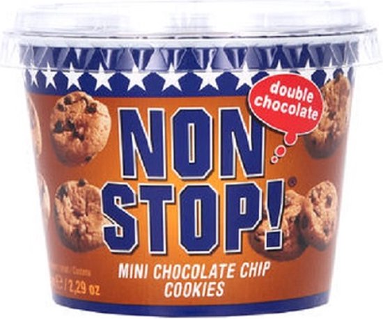 NON STOP Mini chocolate chip cookies 65 gr x 16 | bol