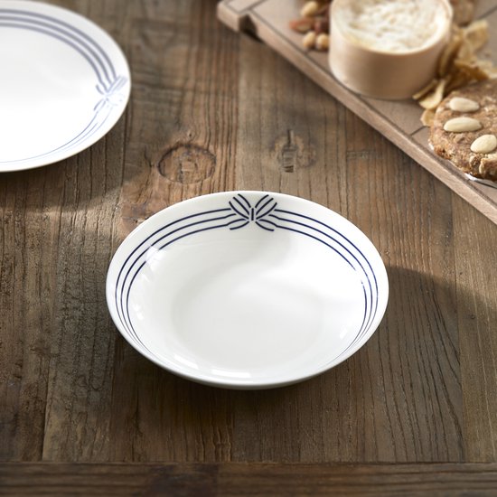 Riviera Maison diep bord, saladebord strepen met strik - Shoreline ...