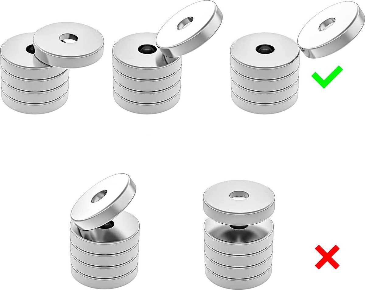 Brute Force – Schijfmagneten - Ringmagneten met gat - 15 x 4 mm ...
