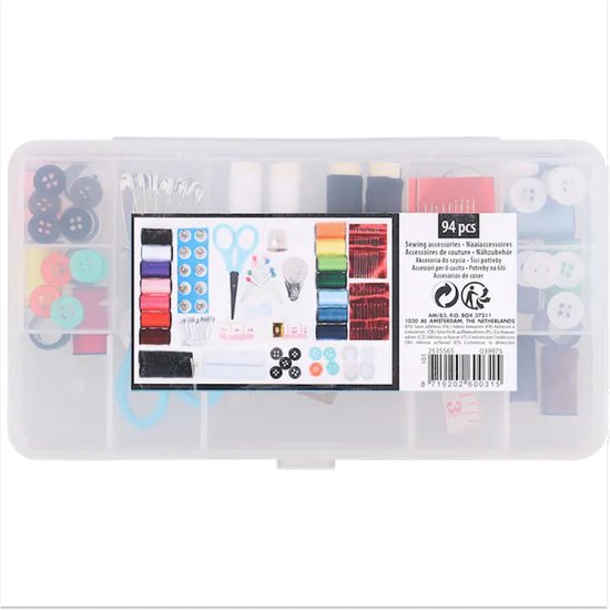 Naaigerei | Naai set van 94 delen | met schaar, naalden, knopen en ...