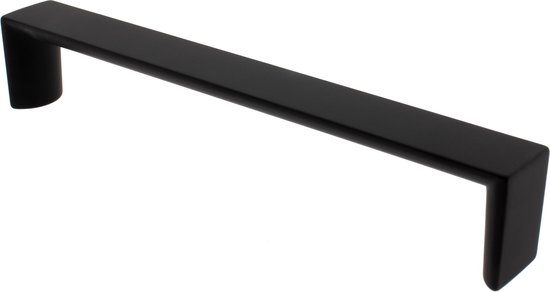 Meubelgreep Recht mat zwart model 167mm achterzijde afgerond inclusief ...