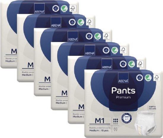 Abena Pants Premium M1 - 90x Absorberend Broekje, te Dragen als Gewoon ...