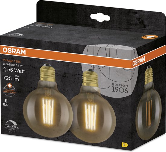 OSRAM 4058075754737 LED-lamp Energielabel E (A - G) E27 Ballon 6.5 W = 55 W Warmwit (Ø... | bol.com