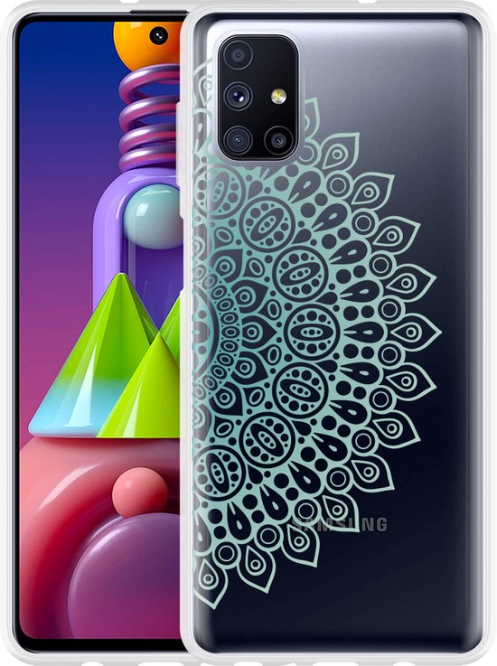 Hoesje Geschikt voor Samsung Galaxy M51 Turqoise Mandala | bol