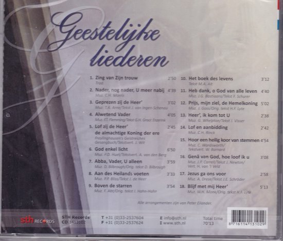 Geestelijke liederen - Chr. Gem. Koor Cantate Deo Amersfoort o.l.v. Peter Eilander,... | bol.com