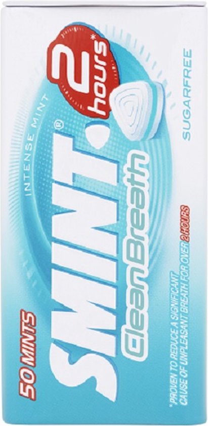 Smint Clean breath intense mint - 1 verpakking met 50 mints | bol
