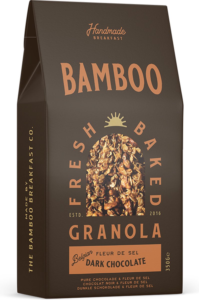 Bamboo ontbijtmix: crunchy chocolate & granola dark chocolate/ fleur de ...