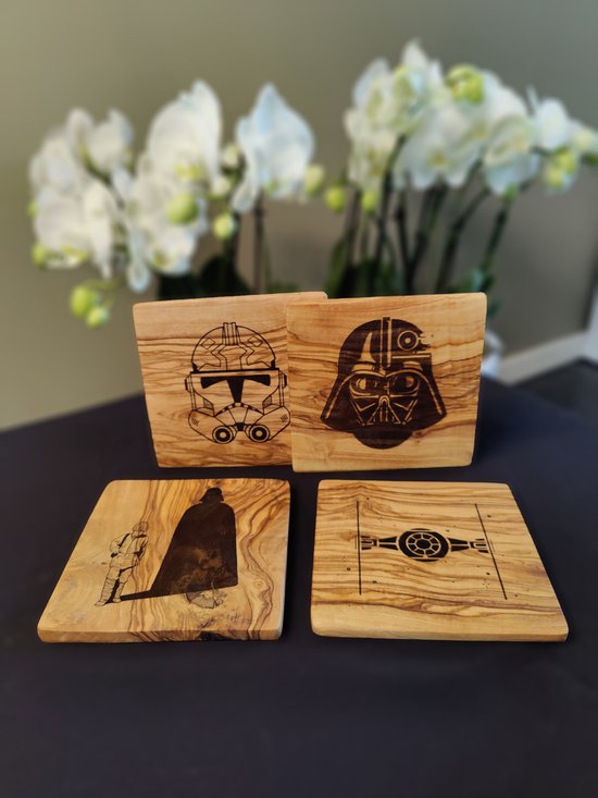 Olijf hout - Onderzetters - 4 stuks - Star Wars - Darkside thema | bol.com