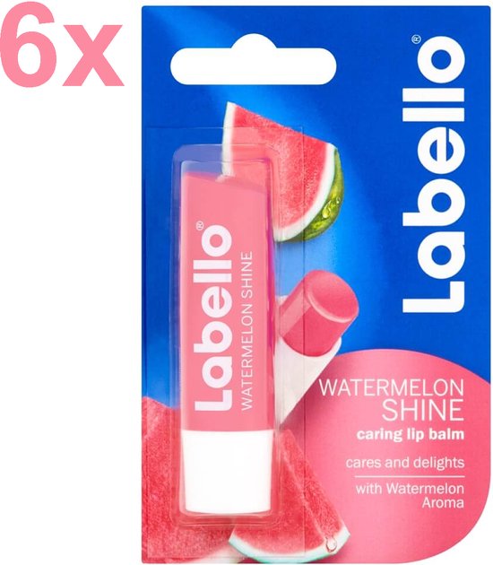 Labello Lipcare Lippenbalsem - Watermelon Shine - Voordeelverpakking 6 Stuks | bol