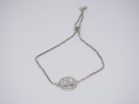 Smiley armband | zilver gekleurd | bol