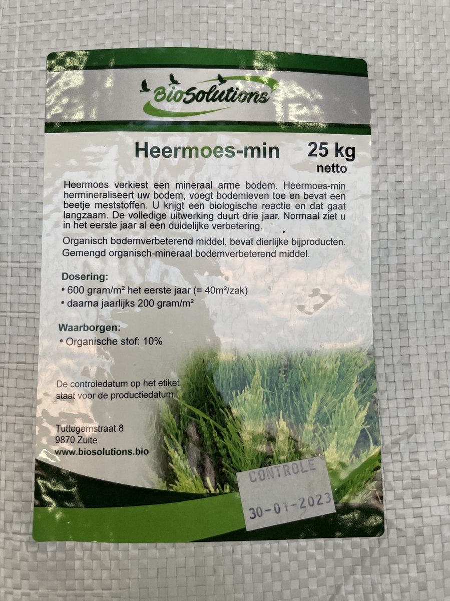 Heermoes-min - Tegen onkruid Heermoes - 100% Biologisch - per 25kg | bol