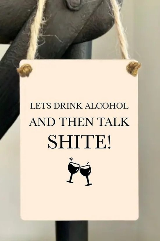 Portland Living - Panneau de texte en métal - "Buvons de Alcohol et ...