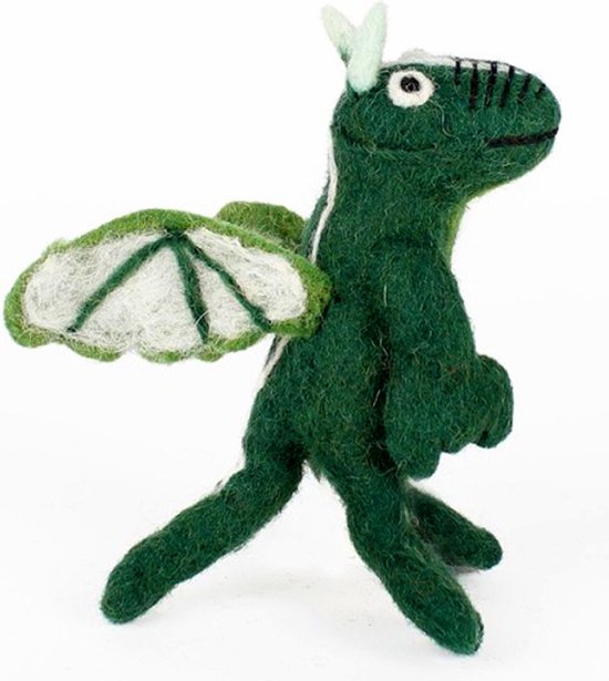 Vingerpoppetje Draak Groen Vilt - 16cm | bol.com