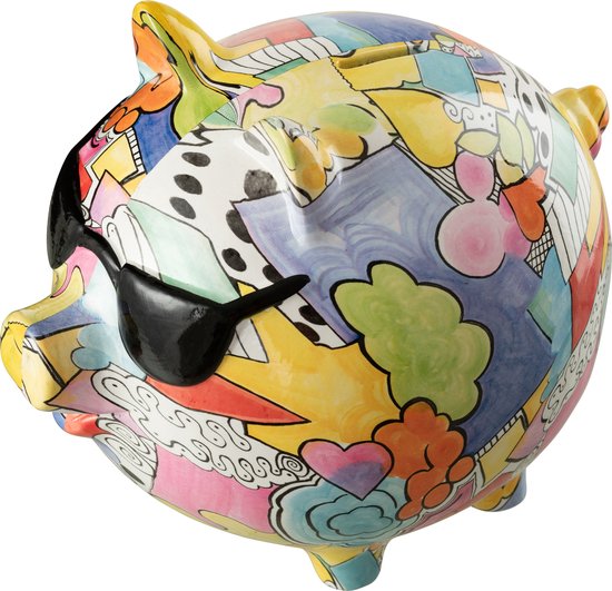 J-LINE - Spaarpot Varken Pop-Art Keramiek Large | bol.com