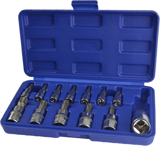 Torx doppenset met Torx doppen met boring 1/4'' - 3/8'' - 1/2'' 13 ...