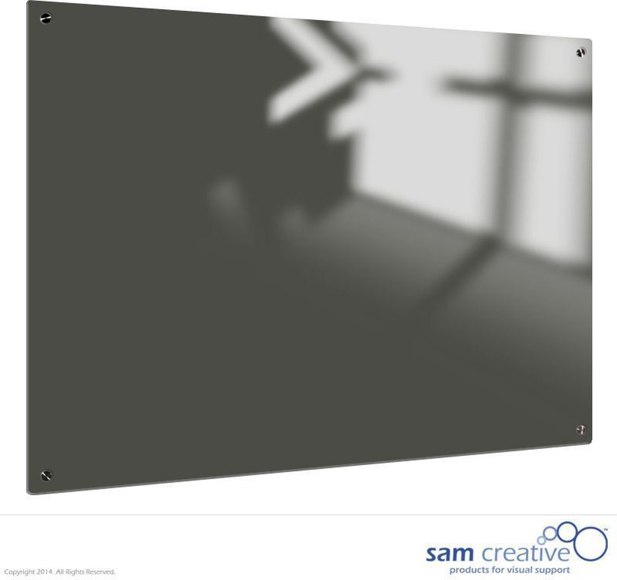 Whiteboard Glas Solid Office Grey 45x60 cm | sam creative whiteboard ...