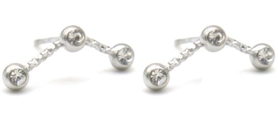 Oorbellen met Kralen - Oorstekers - RVS - 1,5 cm - Zilverkleurig | bol