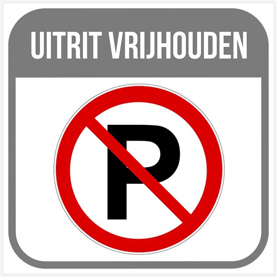 Pictogram/ bord | "Uitrit vrijhouden" | 20 x 20 cm | Polystyreen ...