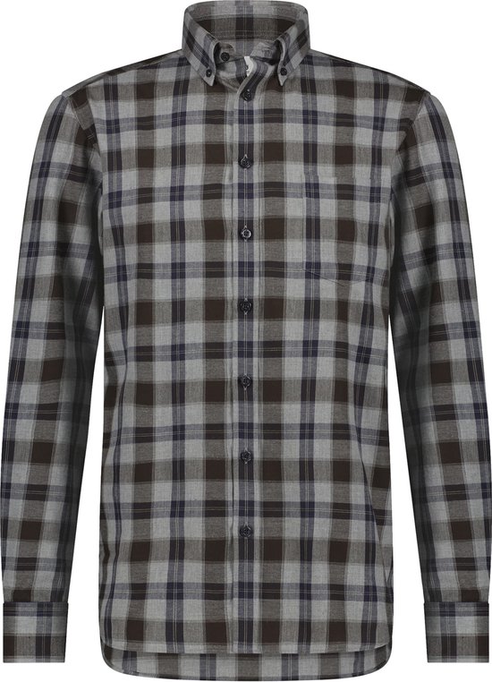 State Of Art Overhemd Ruiten Grijs - Maat M - Heren - Overhemden Casual ...