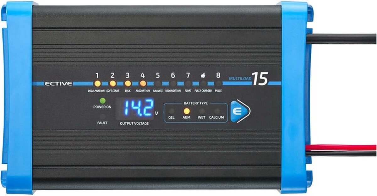Ective batterijlader Multiload 15A 12V voor AGM/GEL/loodzuurbatterijen ...